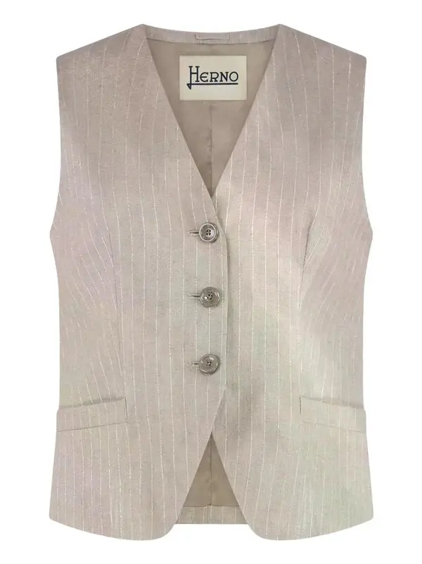 Herno Pinstripe Waistcoat - Neutrals