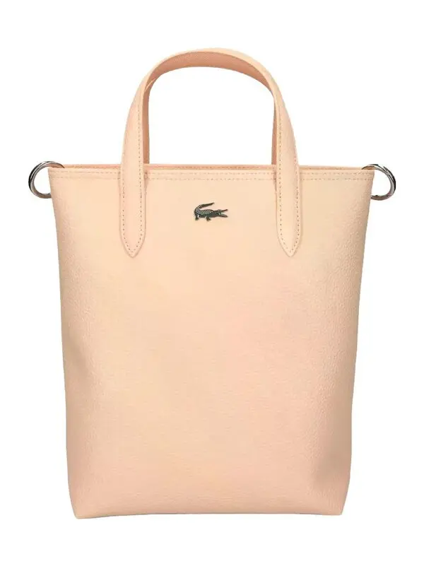 Lacoste Mini Textured Leather Tote - Pink