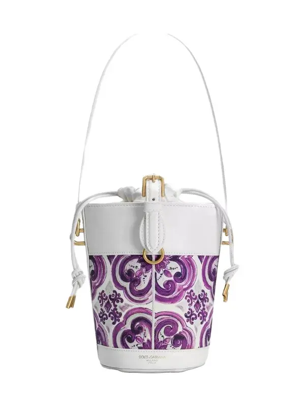 Dolce & Gabbana Floral-print Bucket Bag - White