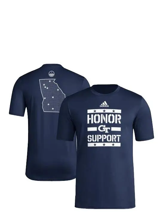 Adidas Georgia Tech Yellow Jackets Honor & Support Pre-game T-shirt - Navy