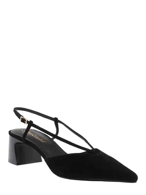 Jeffrey Campbell Annemarie Slingback Pumps - Black Suede