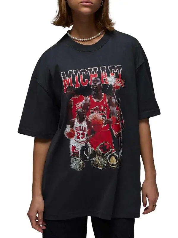 JORDAN Oversize Mixtape Graphic T-shirt - Off Noir