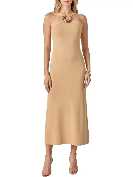 Endless Rose Rosette Knit Maxi Dress - Sand