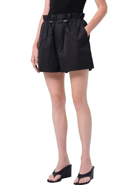 AGOLDE Lydia Drawcord-toggle Waist Cotton Blend Shorts - Black