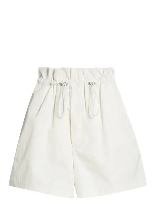 AGOLDE Lydia Drawcord-toggle Waist Cotton Blend Shorts - Chalk White Creamy White