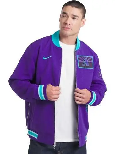 Nike Arizona Diamondbacks 2025 City Connect Authentic Collection Bomber Jacket - Purple
