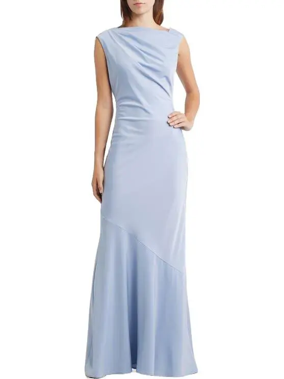 Lulus Vida Pleated Bodice Cocktail Maxi Dress - Periwinkle