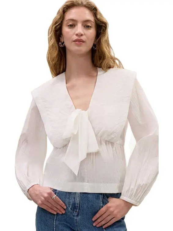 Rebecca Taylor Marietta Cape Blouse - Milk