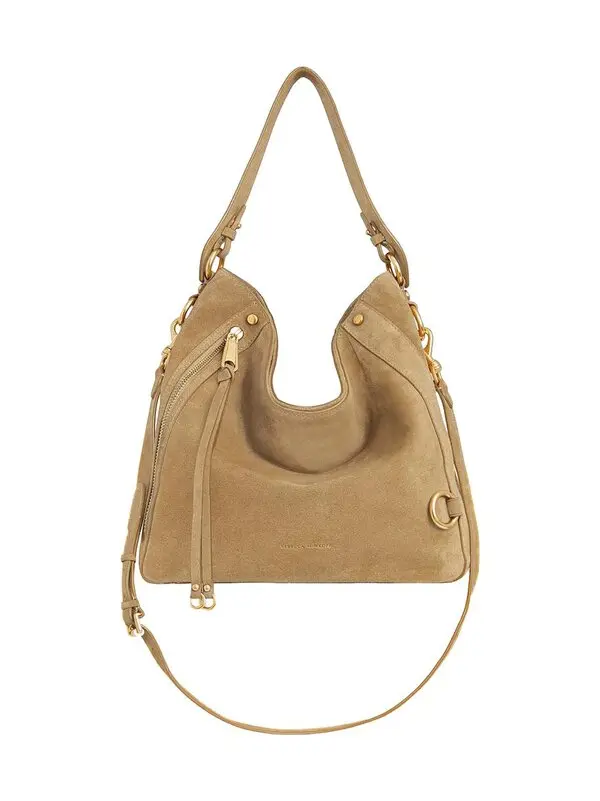 Rebecca Minkoff Mab Suede Hobo Bag - Sesame