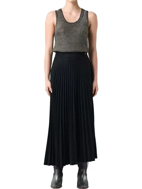 VELEZ Pleated Knit Skirt - Black