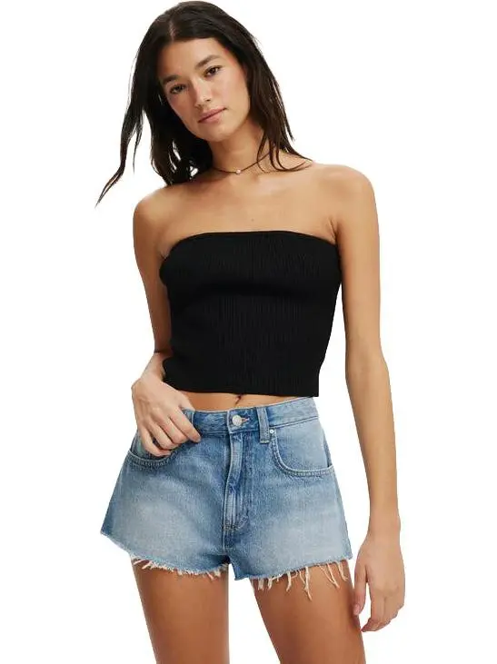 COTTON ON Rib Knit Bandeau - Black