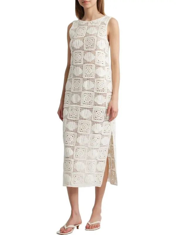 Rails Calla Crochet Midi Dress - White Sea Shell Crochet