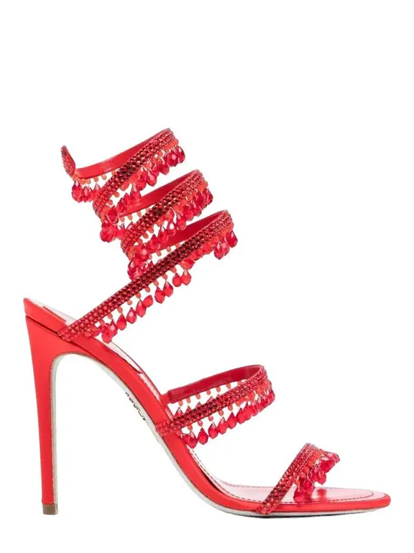 Rene Caovilla Embellished Heeled Sandals - Red