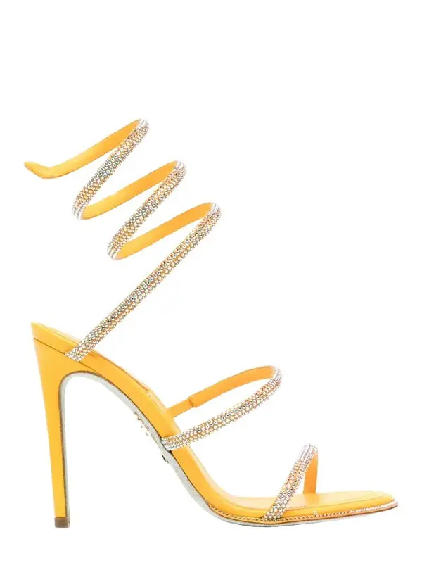Rene Caovilla 110mm Cleo Crystal Sandals - Yellow