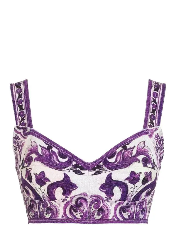 Dolce & Gabbana Majolica-print Top - Purple