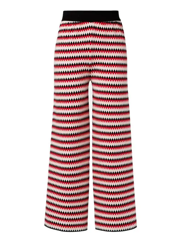 La DoubleJ Checkers Knitted Wide-leg Pants - Multicoloured