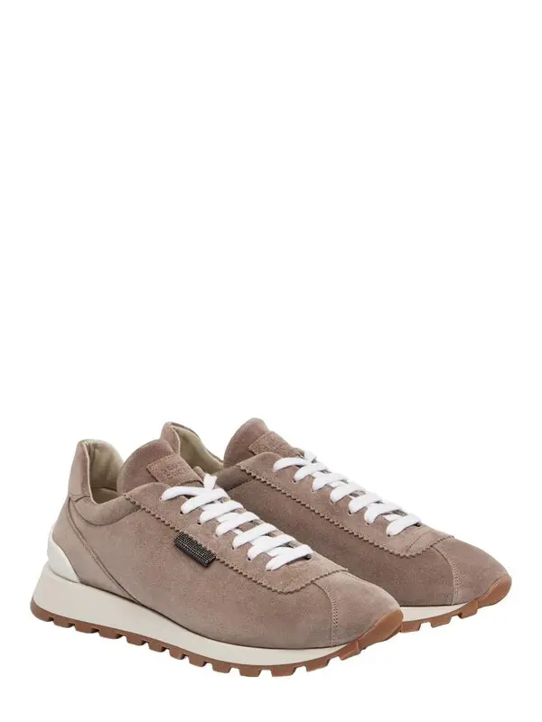 Brunello Cucinelli Suede Low Top Sneakers - Brown
