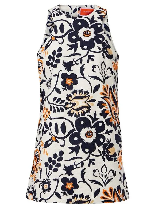 La DoubleJ Racer Printed Cotton Poplin Minidress - Multicoloured