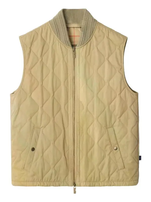 Burberry Quilted Gabardine Gilet - Neutrals