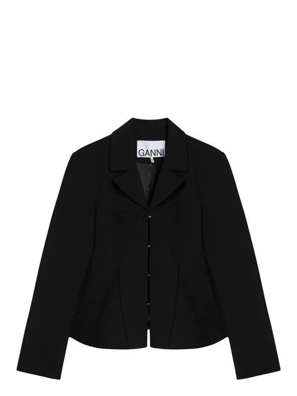 GANNI Crêpe Jacket - Black