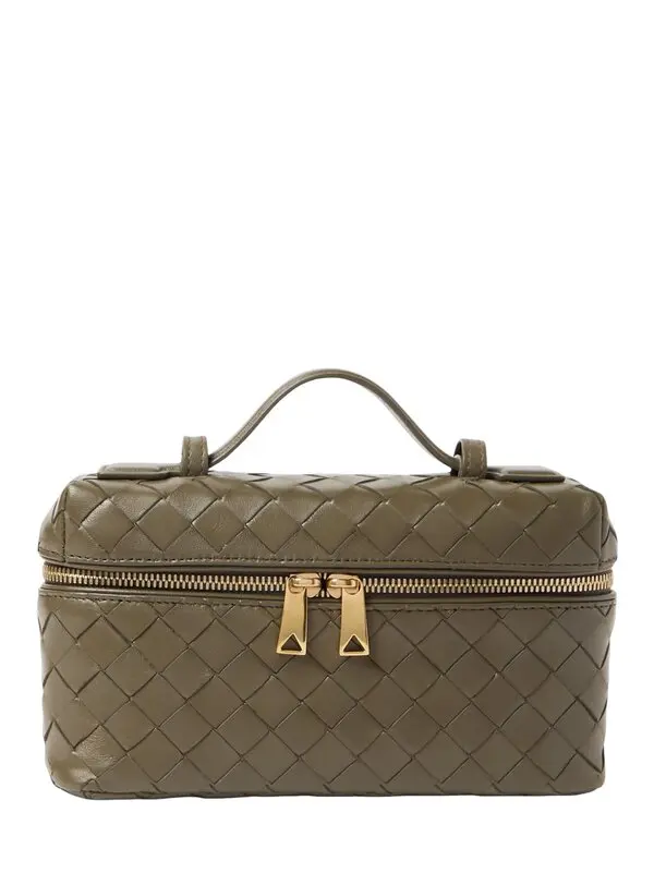 Bottega Veneta Intrecciato Leather Vanity Tote - Green