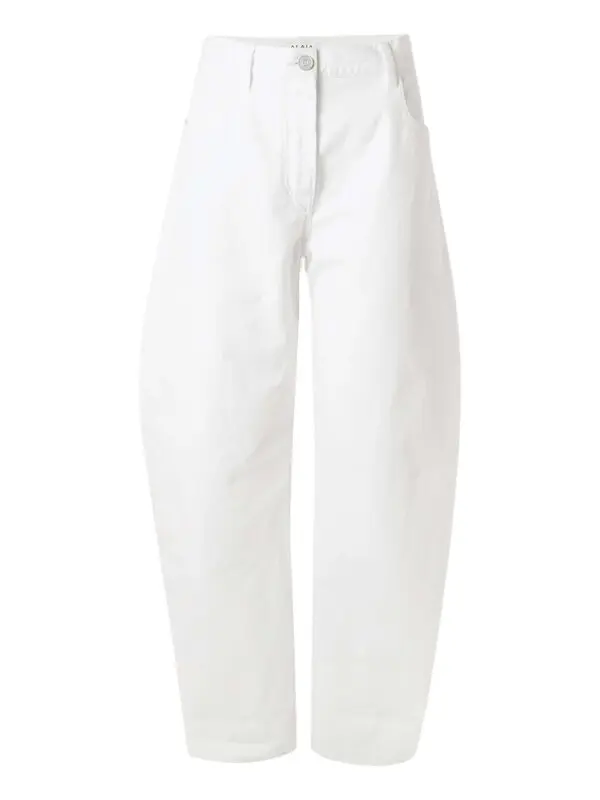Alaïa Mid-rise Barrel-leg Jeans - White