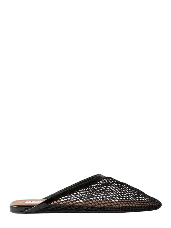 Alaïa Leather-trimmed Fishnet Mules - Black