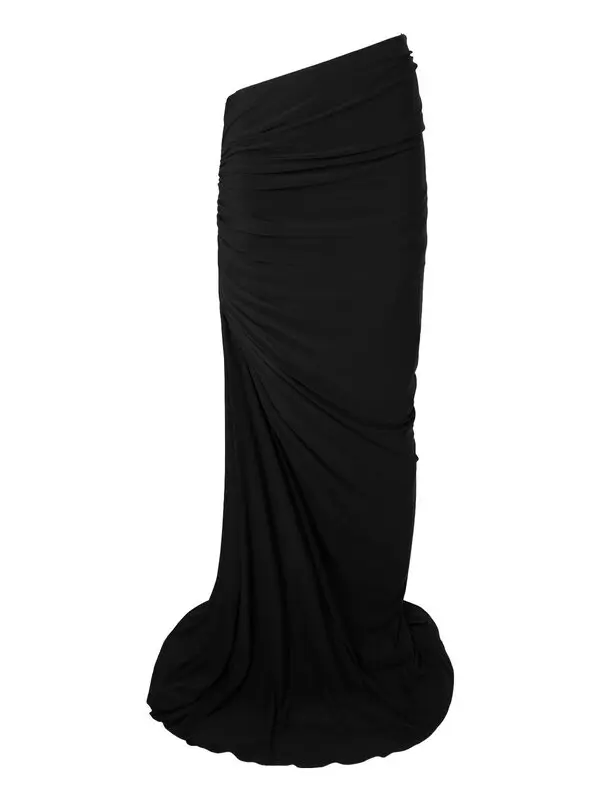 Alaïa Draped Stretch-knit Maxi Skirt - Black
