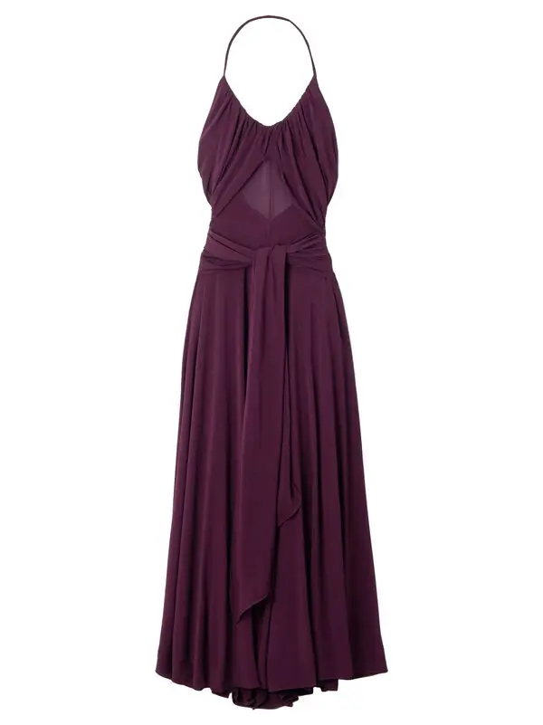 Alaïa Stretch-jersey Halterneck Maxi Dress - Burgundy