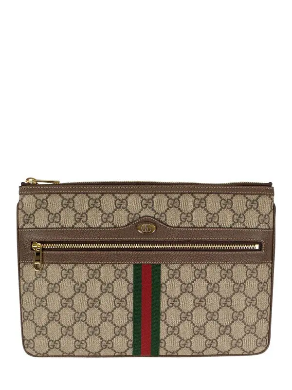 Gucci Ophidia Gg Supreme Pouch - Tan