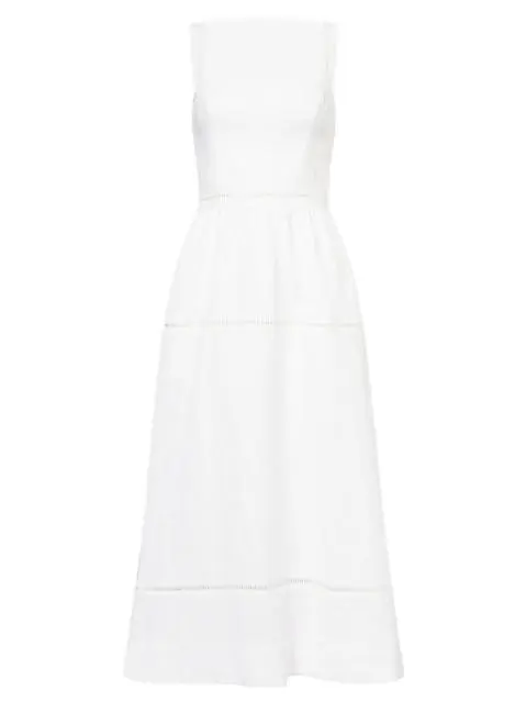 REFORMATION Everett Square-neck Linen Midi Dress - White