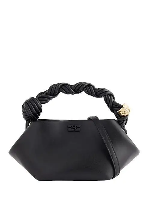 GANNI Mini Leather-blend Top-handle Bag - Black