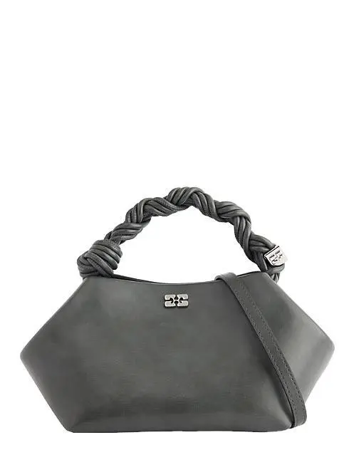 GANNI Small Leather-blend Top-handle Bag - Steal Grey