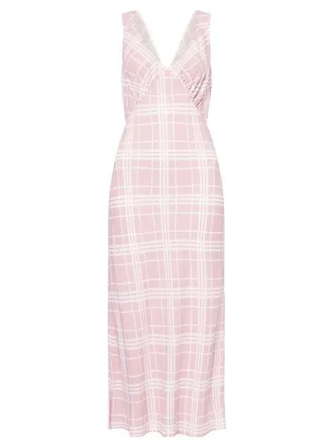 REFORMATION Check-print Crepe Midi Dress - Rosa Plaid