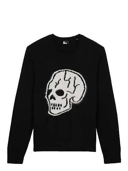 The Kooples Skull-motif Crewneck Jumper - Black-ecru