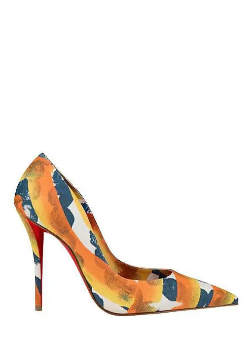 CHRISTIAN LOUBOUTIN Miss Z 100 Leather Heeled Courts - Multi Magma
