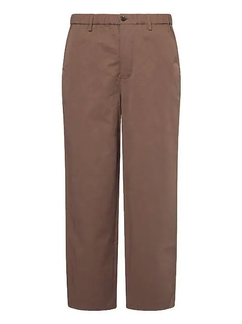 FRAME Straight-leg Cotton Trousers - Dark Brown