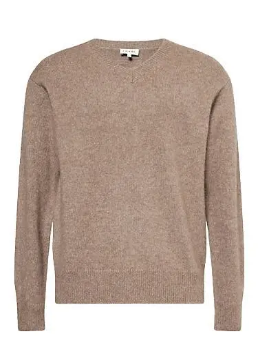 FRAME V-neck Cashmere And Silk Jumper - Soft Mocha