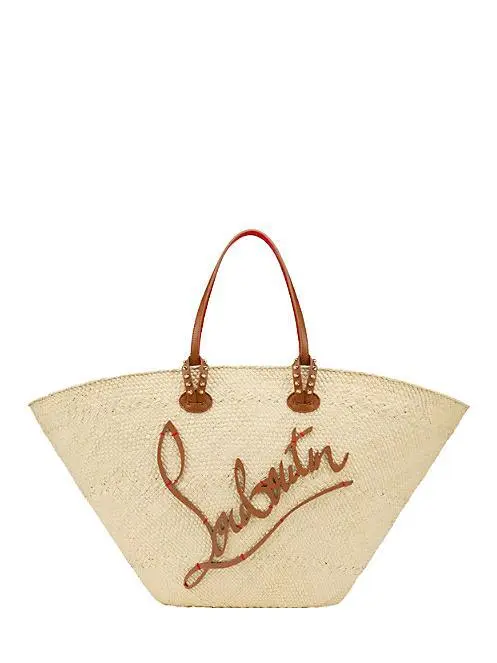 CHRISTIAN LOUBOUTIN Cabata Large Raffia Tote Bag - Natural/cuoio