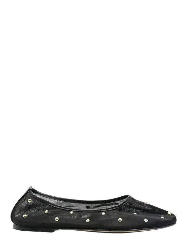Dear Frances Studded Mesh Ballet Flats - Black