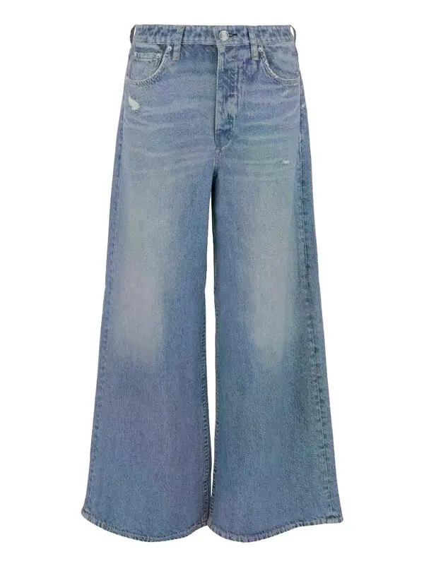 Rag & Bone Cotton Wide Leg Jeans - Blue