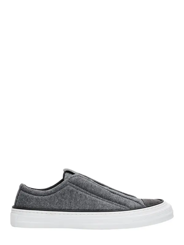 Brunello Cucinelli Wool Monili Slip-on Sneakers - Medium Grey