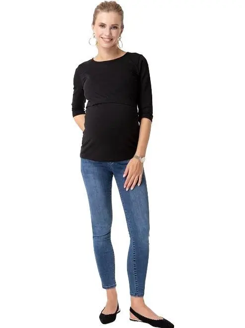 ACCOUCHEE Easy Maternity Knit Top - Black
