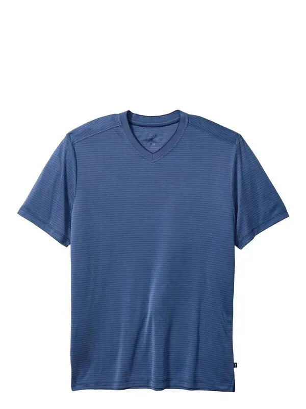 Tommy Bahama Bay Stripe V-neck Islandzone® T-shirt - Bering Blue
