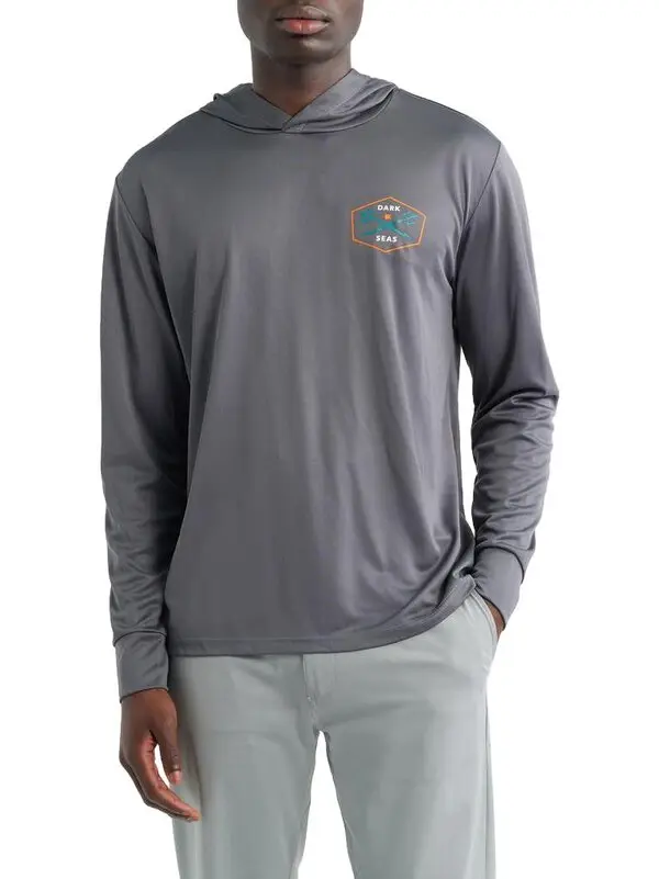DARK SEAS Progressive Upf Hooded Long-sleeve T-shirt - Granite Grey
