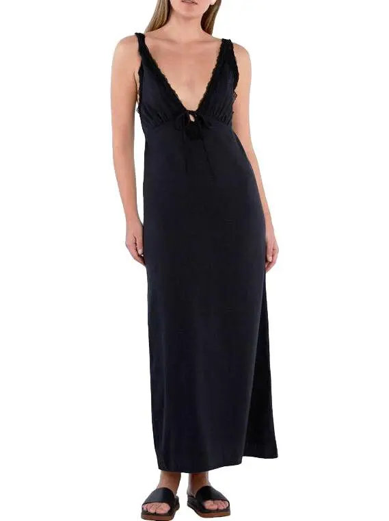 BILLY T Amanda Lace Accent Sleeveless Maxi Dress - Black