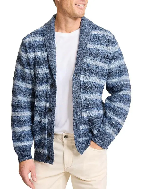 Tommy Bahama Ocean Hues Shawl Collar Cardigan - Denim Blue
