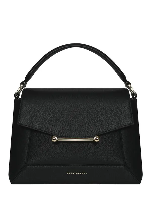 Strathberry Mosaic Leather Top Handle Bag - Black