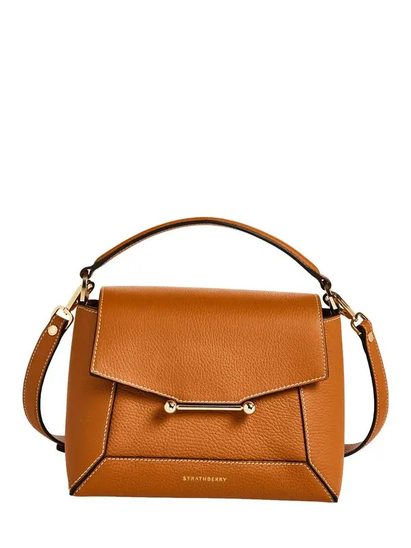Strathberry Mosaic Leather Top Handle Bag - Tan - Vanilla Stitch
