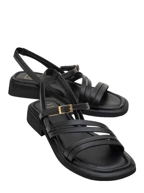 FOREVER & ALWAYS SHOES Cesar Leather Sandals - Black Leather